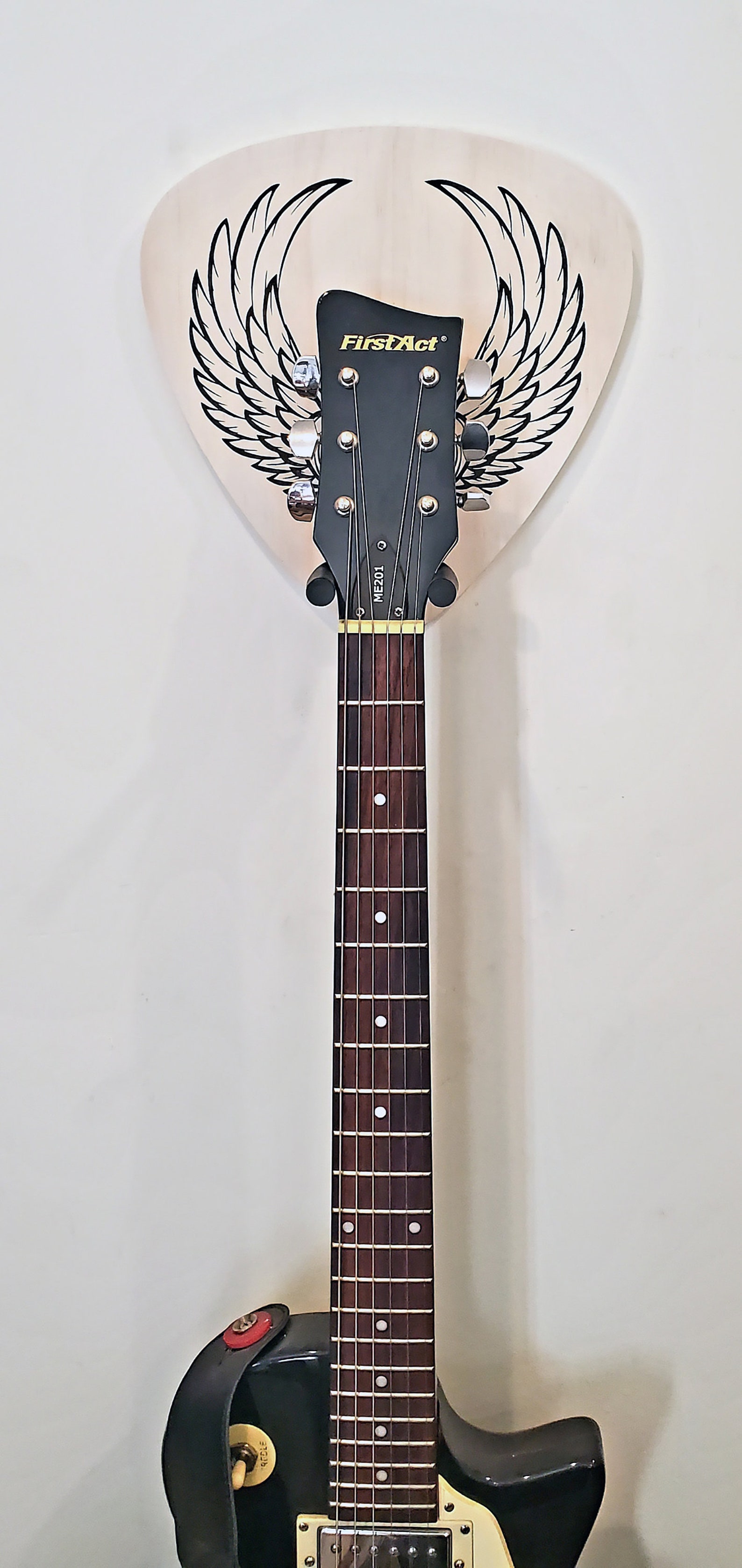 Guitar Pick Shaped Wall Mount Hanger Wings Laser Engraved | Etsy