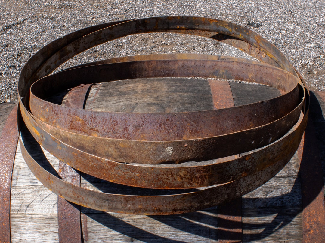 Rustic Whiskey Barrel Hoops: Reclaimed Metal Rings, Craft Supplies - Etsy