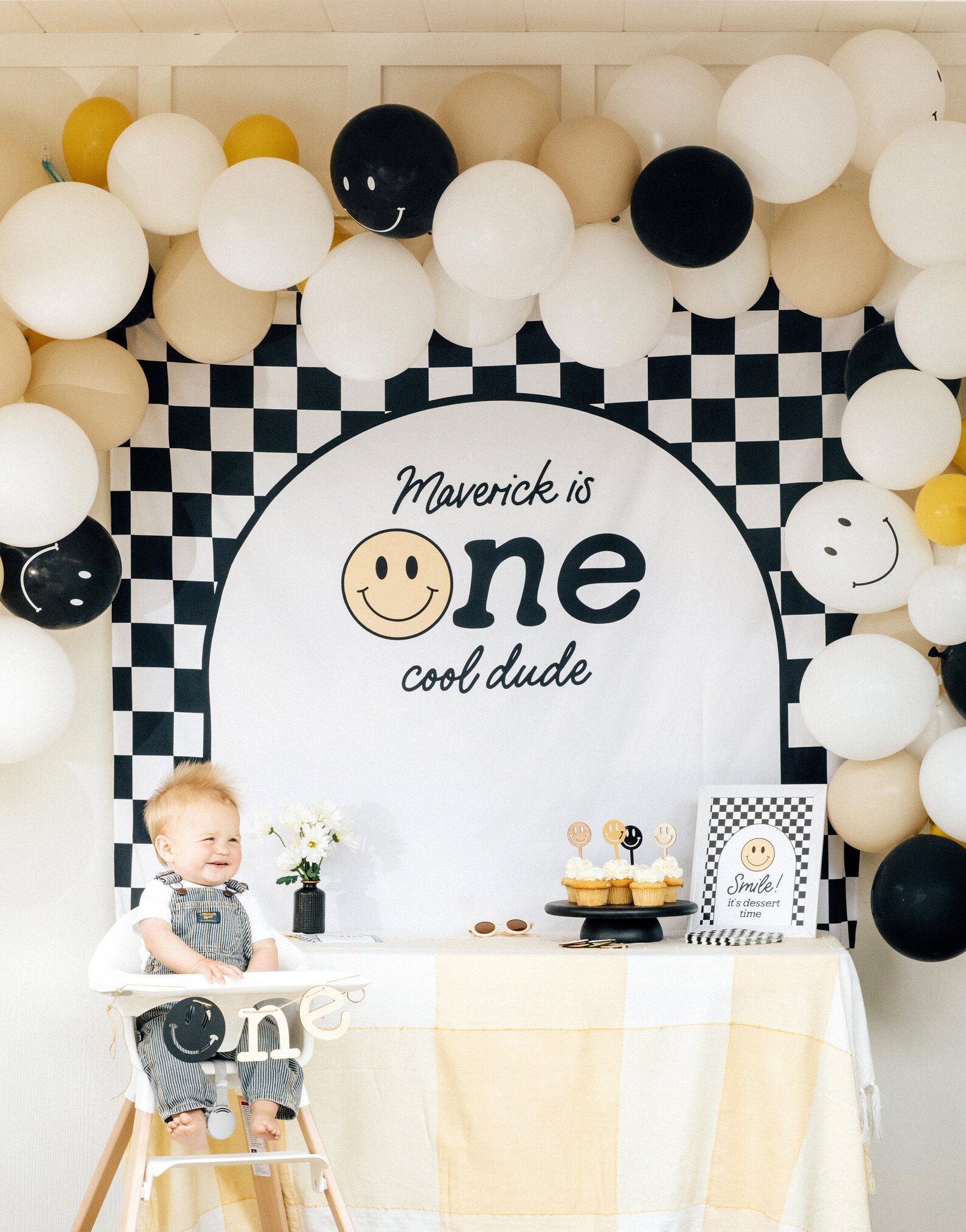 Birthday Party Backdrop Wall, Sign, Boy Birthday Decorations, First ...