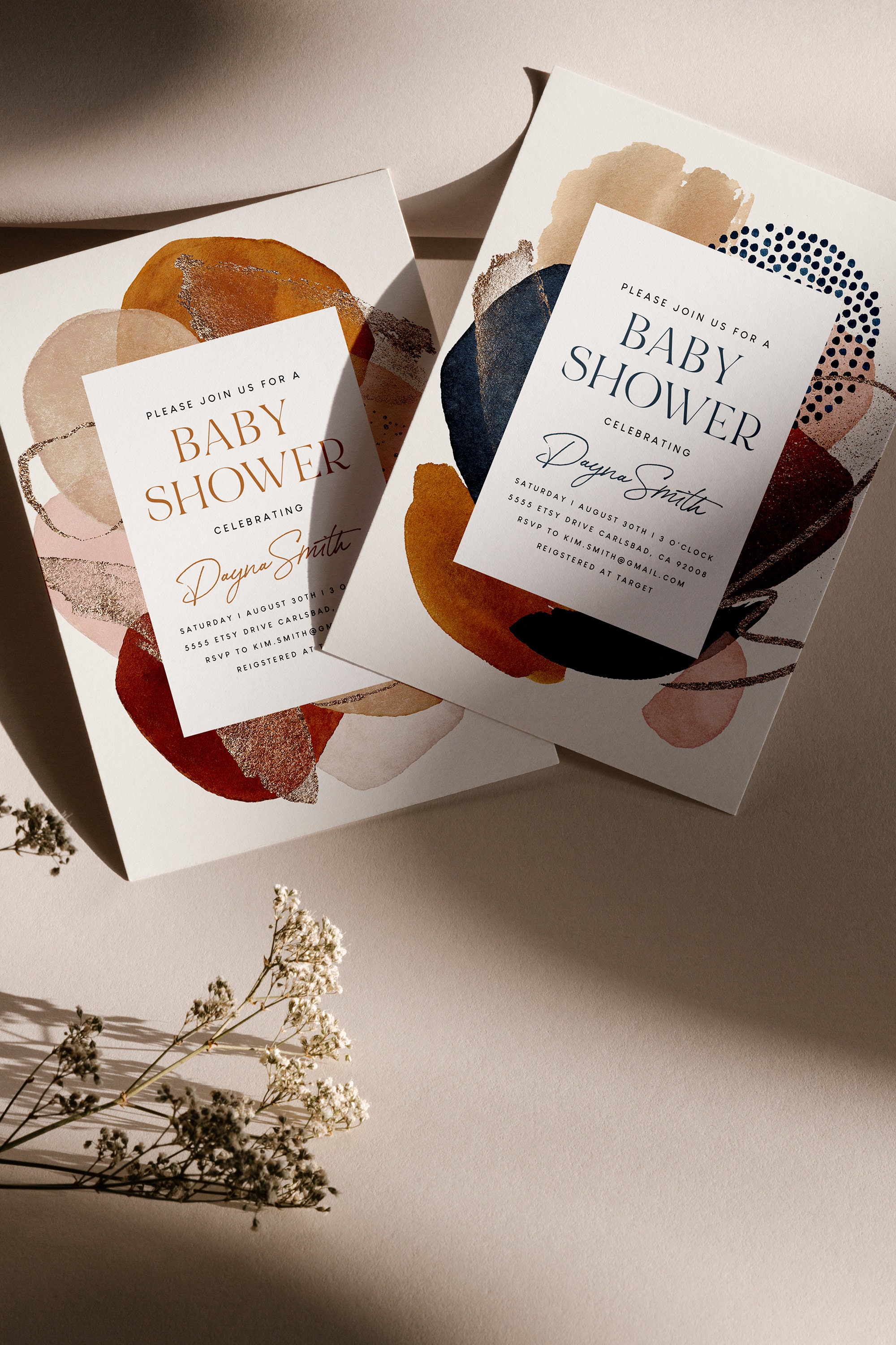 Invitations & Announcements Paper & Party Supplies Paper Rust Baby ...