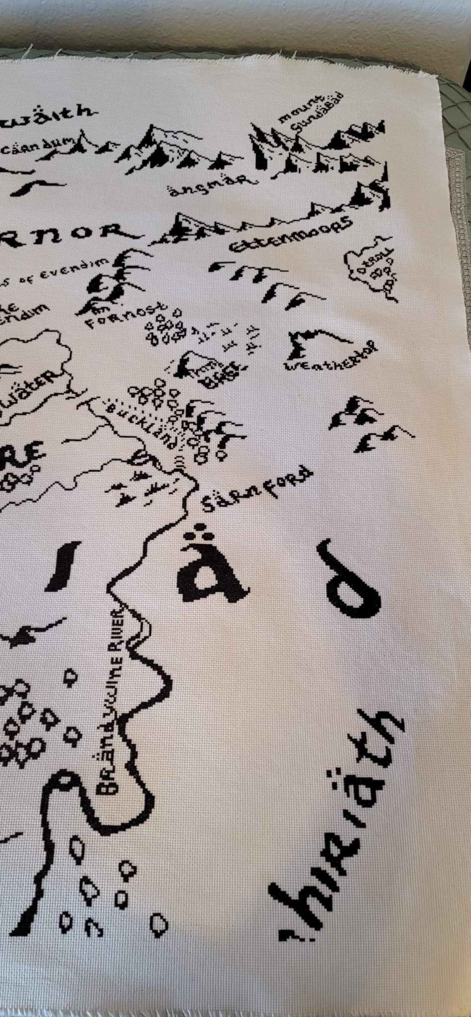 The Shire Middle Earth Map Portion Cross Stitch Pattern (digital File ...