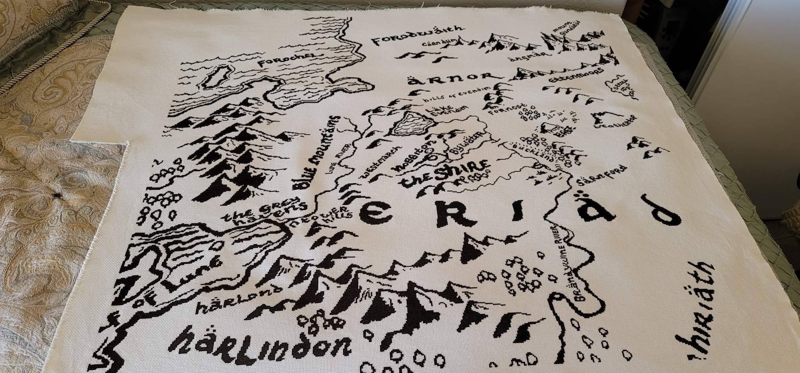 The Shire Middle Earth Map Portion Cross Stitch Pattern (digital File ...