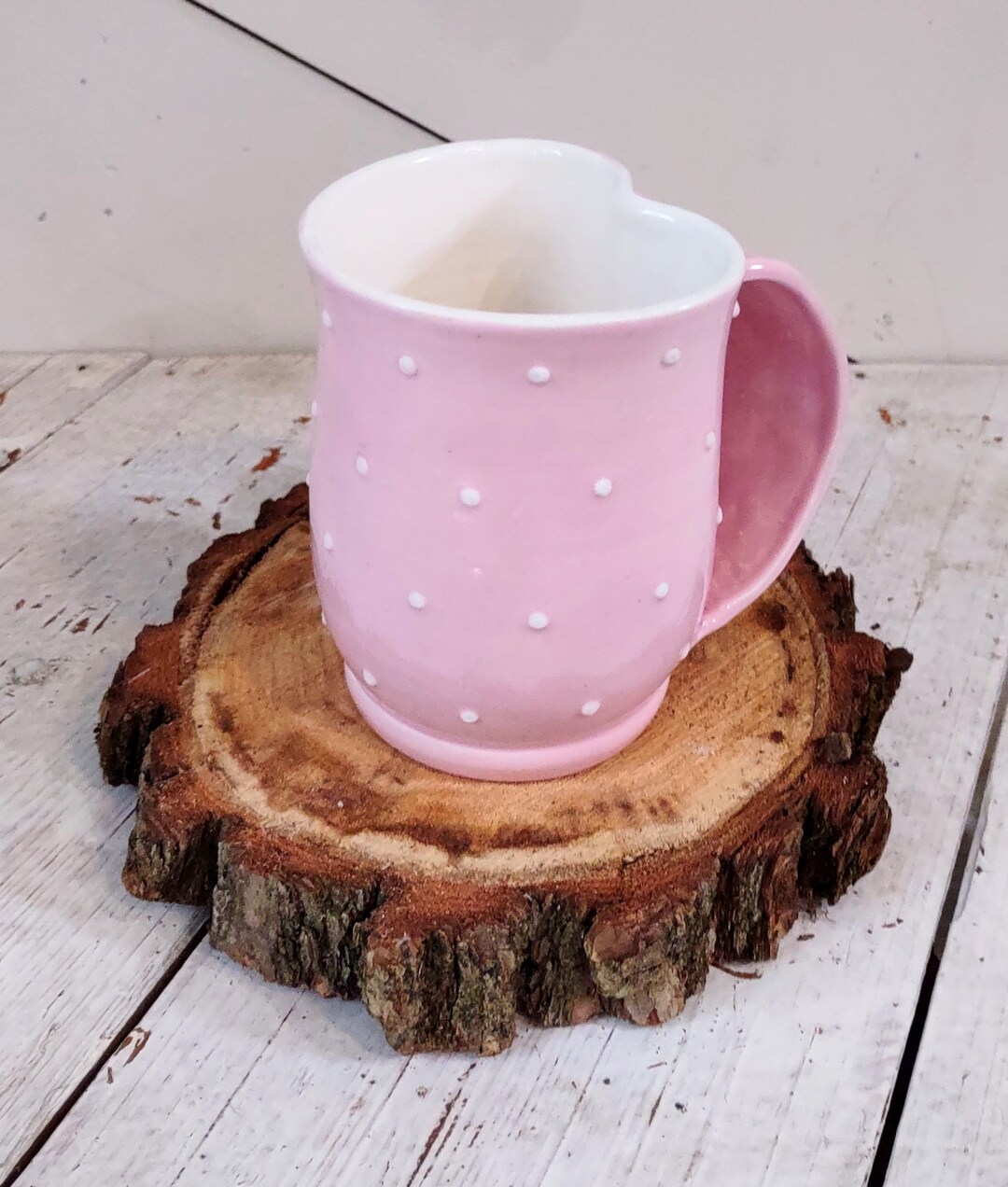 Ceramic Pink and White Polka Dot, Double-sided, Right or Left-handed ...