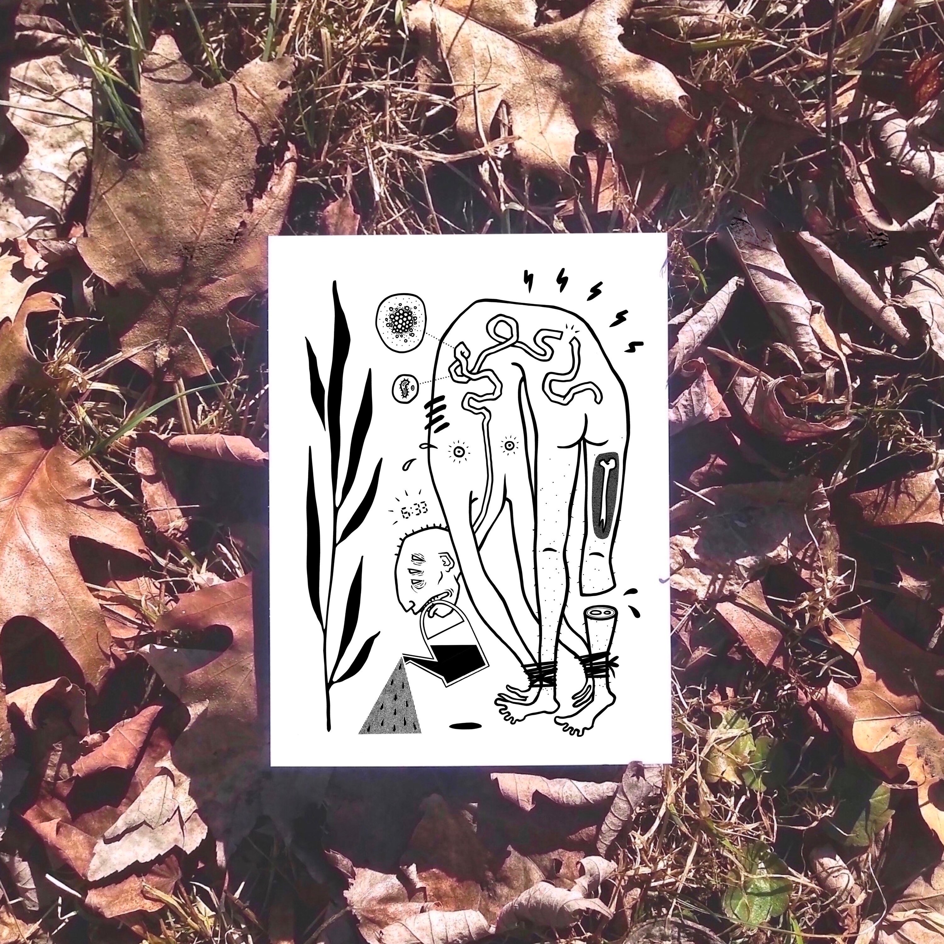 SOIL SLAVE Weird Surreal Art Print Strange Line Drawing - Etsy