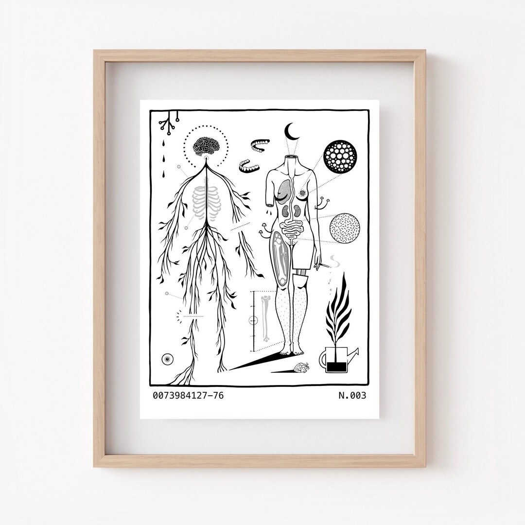 PIECES | Human Anatomy Art Print | Weird Stuff | Surreal Wall Art ...