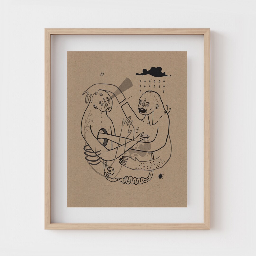 INSIDE OUT | Weird Art Print | Strange Surreal Wall Art | Bizarre Home ...