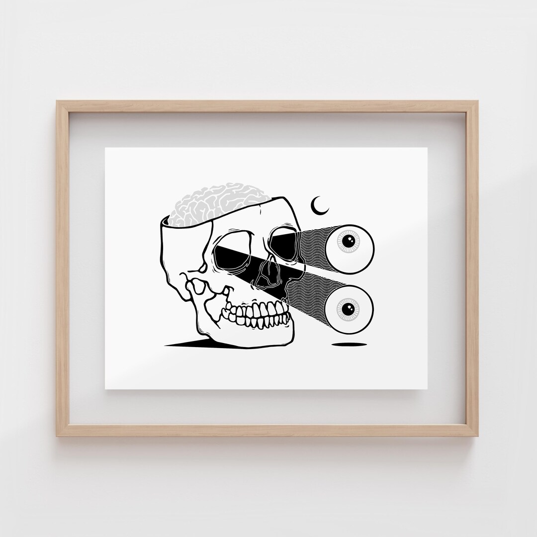 EYE SEE YOU | Skull With Eyeballs Art Print | Trippy Poster | Weird ...