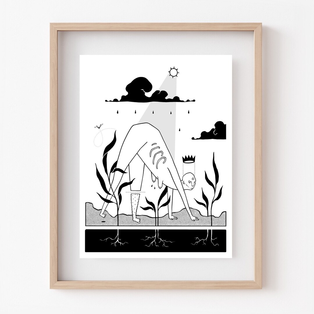ALL FOURS | Weirdcore | Surreal Art Print | Strange Creature Drawing ...