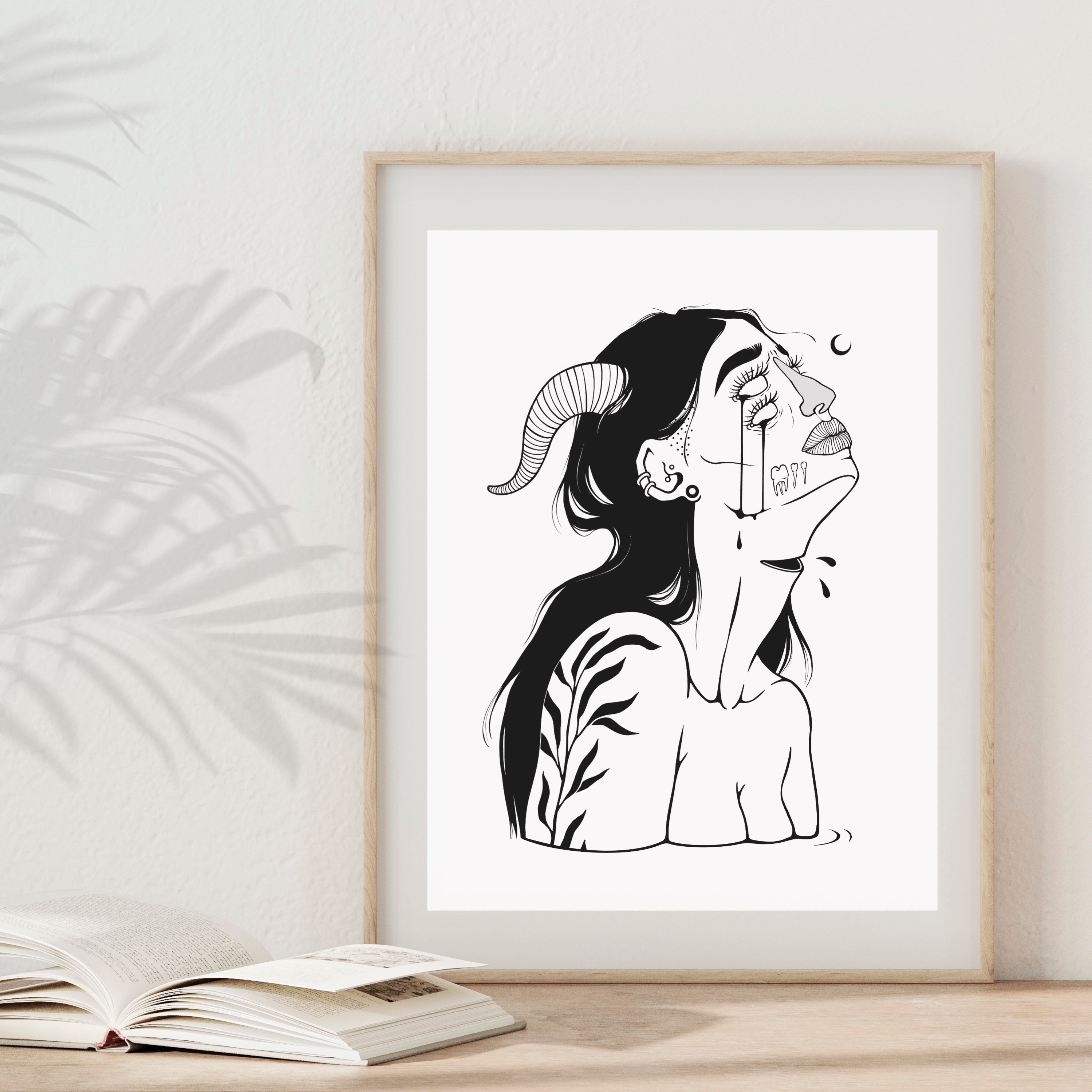 WEEP | Crying Woman Art Print | Sad Girl | Surreal Wall Art | Witchy ...