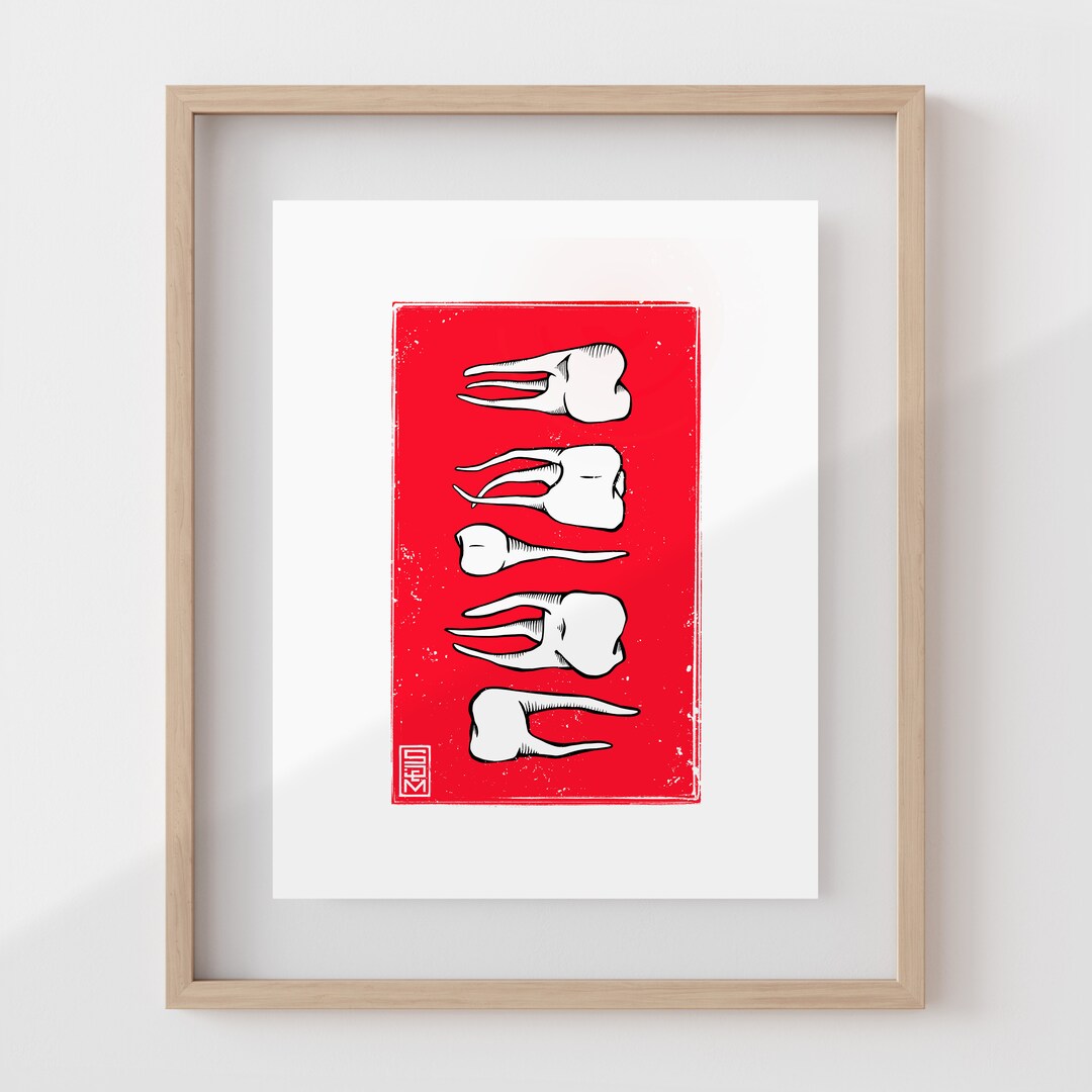 CROOKED | Teeth Art Print | Weird Home Decor | Tooth Poster | Dentist ...