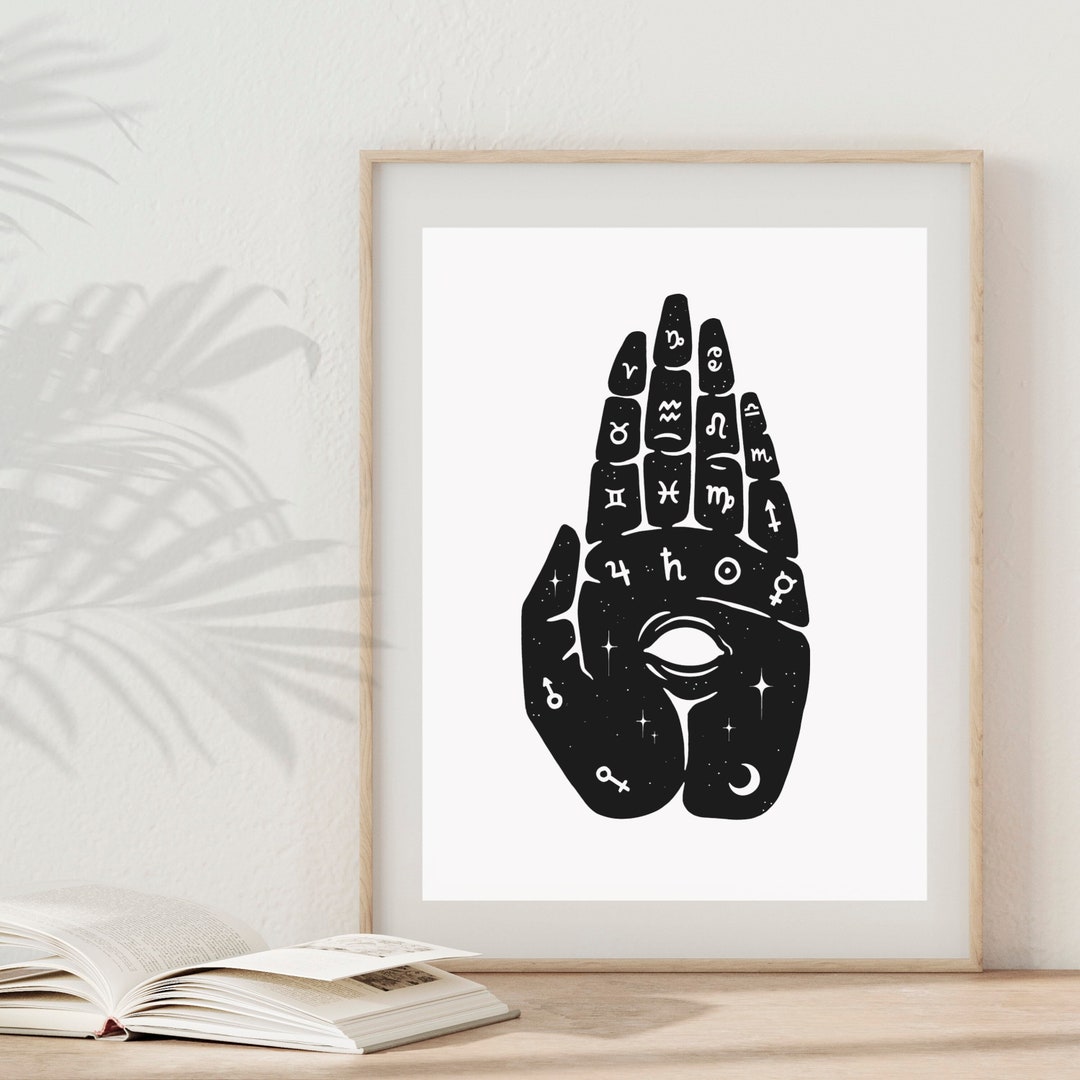 PALMISTRY | Witchy Hand Art Print | Chiromancy | Fortune Teller Wall ...