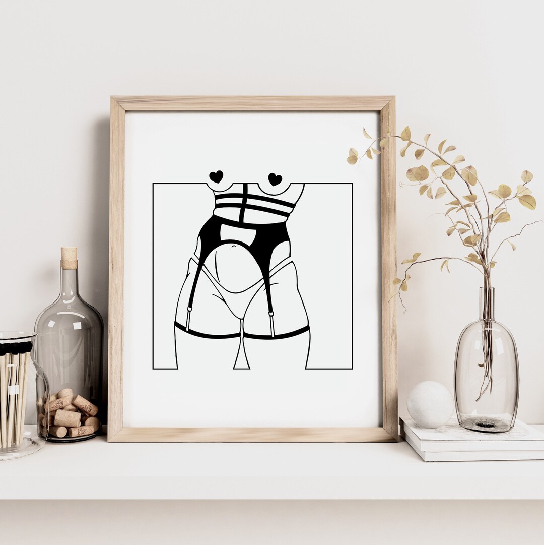 Sugar Lingerie Girl Art Print Erotic Art Sexy Feminist Wall Art