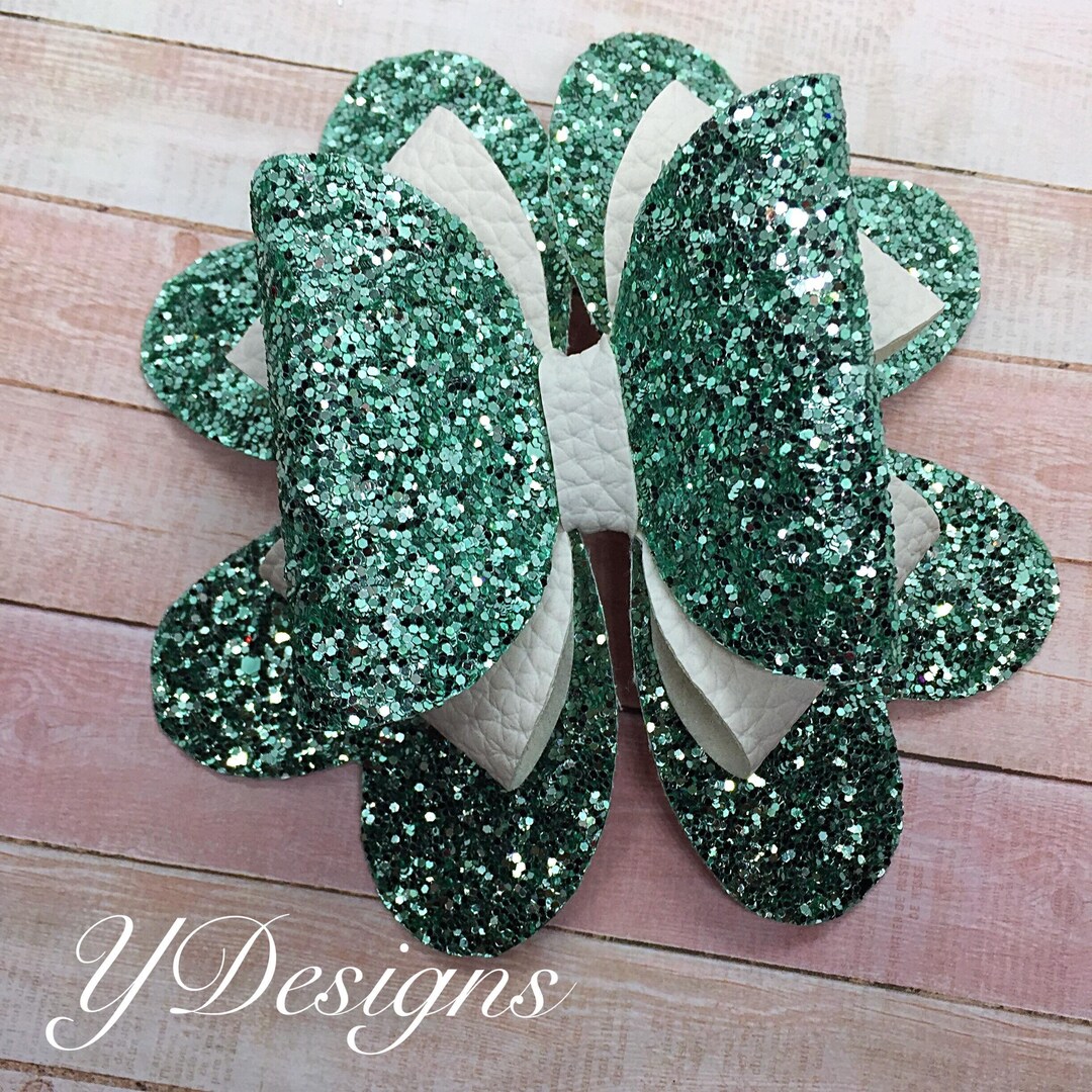 Double Shamrock Bow, Shamrock Bow, Clover Bow Template SVG, Bow ...