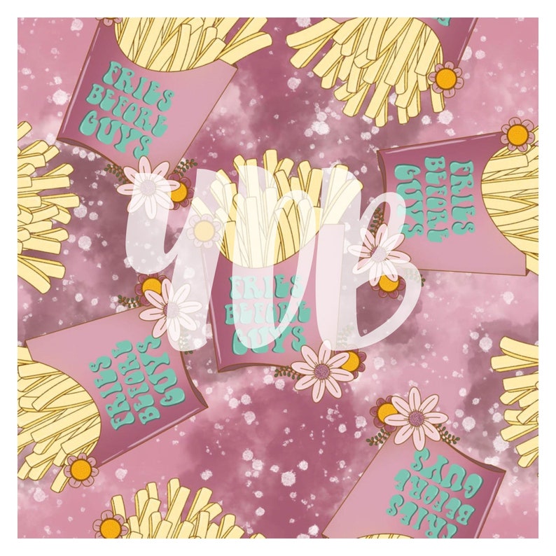 Fries Before Guys Seamless Pattern (dark Version) - Etsy