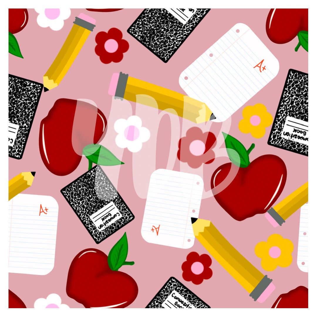 School Supplies Seamless Pattern - Etsy