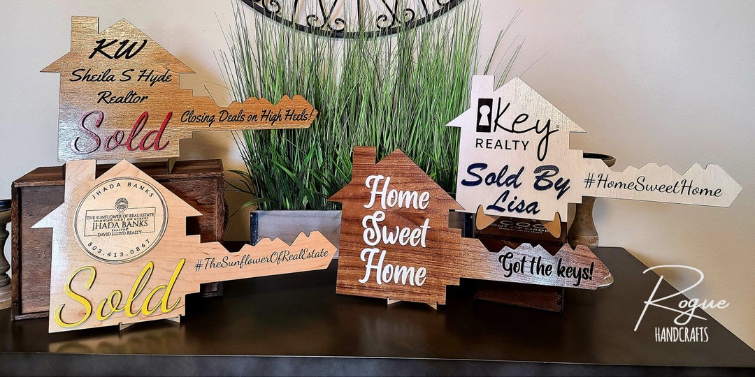 18 Key Shaped Realtor Closing Sold Sign Gift First - Etsy Canada