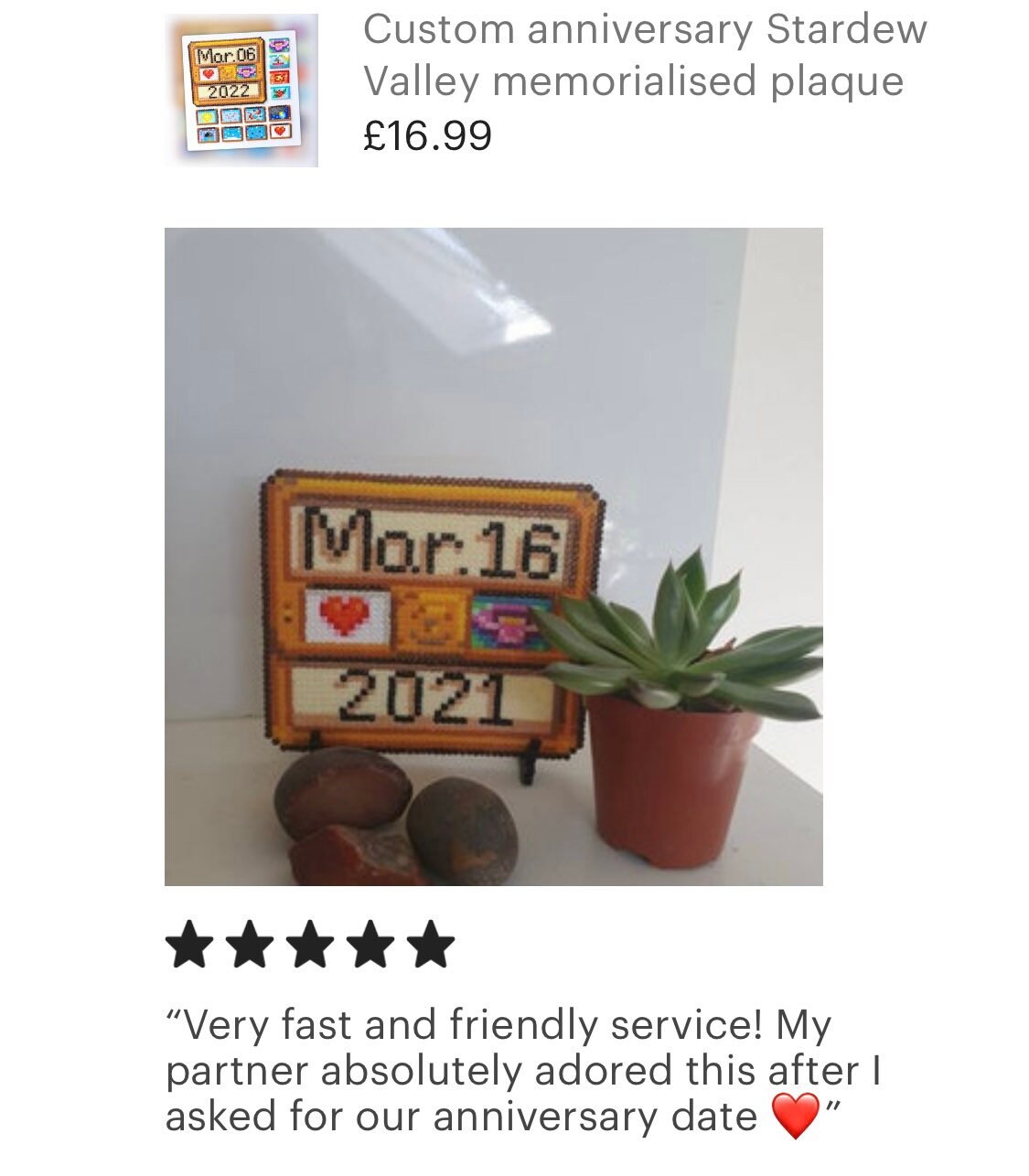 Custom/personalised Stardew Valley Anniversary Memorialised - Etsy