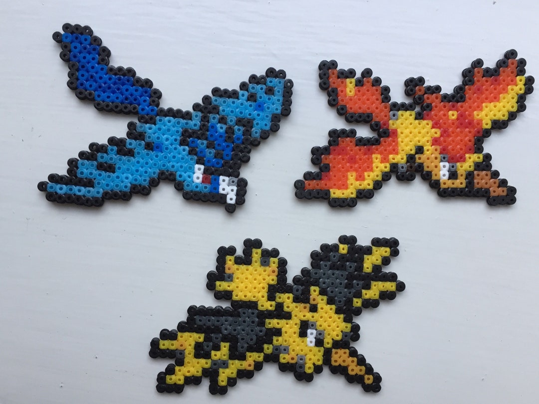 Articuno Zapdos and Moltres pokemon Mini Hama Bead Wall Art - Etsy Denmark
