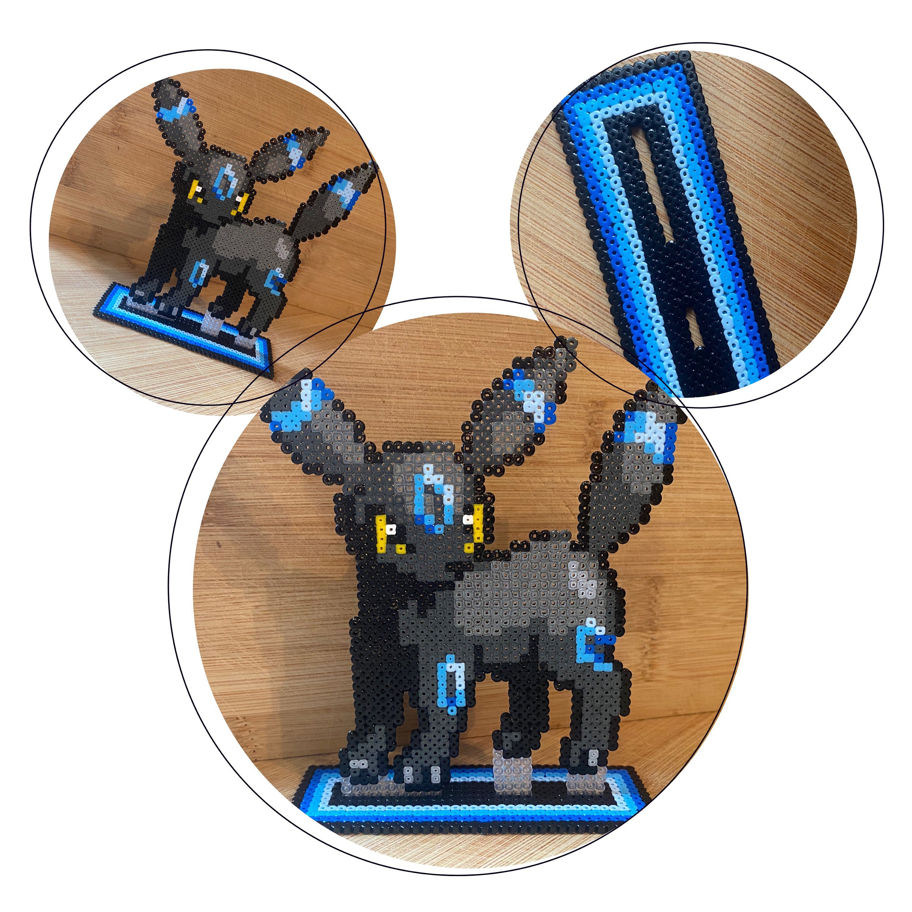 Shiny Umbreon (pokemon) Mini Hama Bead Wall Art - Stand - Magnet - Etsy