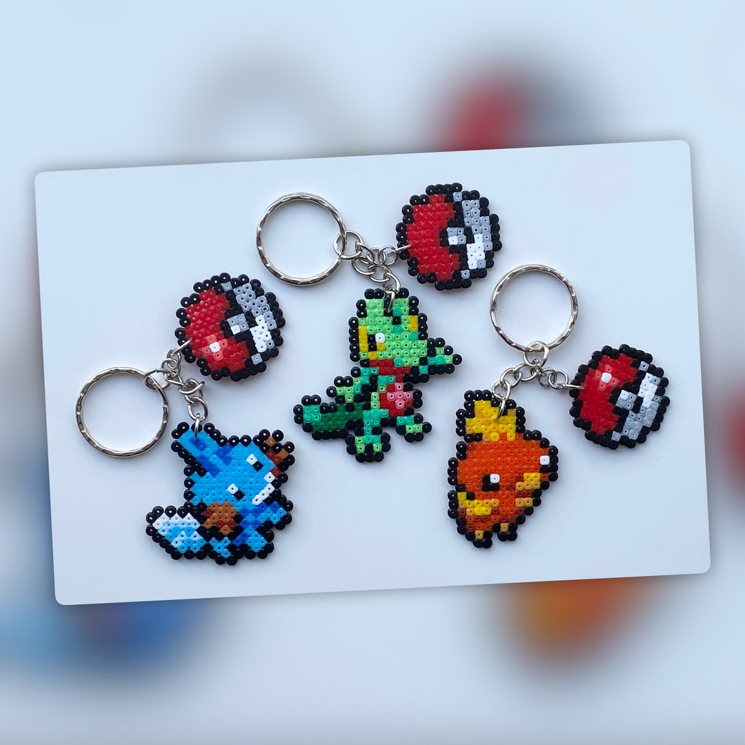 Treecko, Torchic, Mudkip (pokemon) Gen Lll Starters, Mini Hama Bead ...