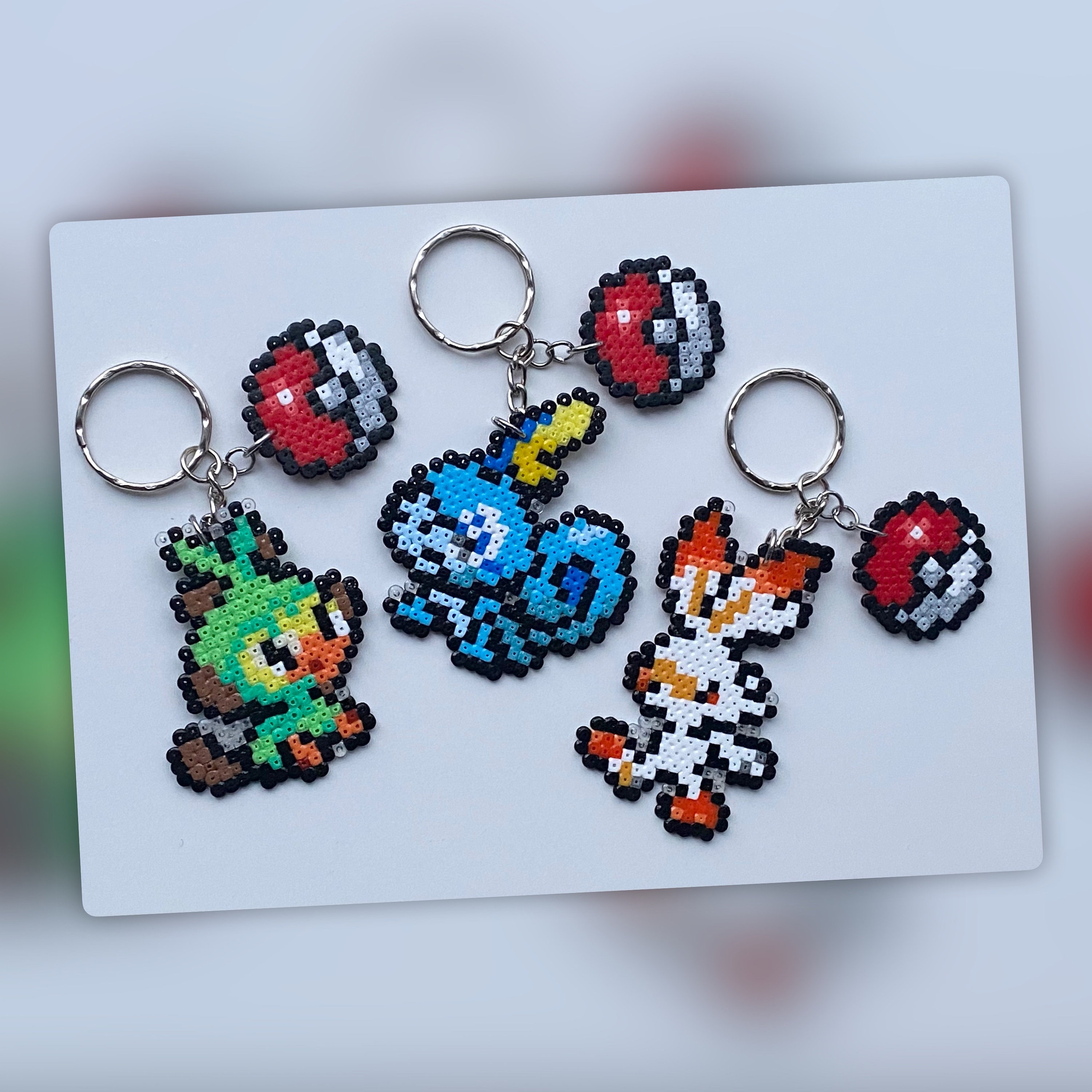 Grookey, Scorbunny & Sobble pokemon Gen VIII Starters Mini Hama Bead ...