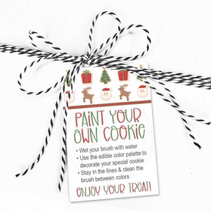Printable Christmas Paint Your Own Cookie Tag Christmas | Etsy