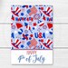 Printable 4th of July Patriotic Cookie Card Red White Blue - Etsy