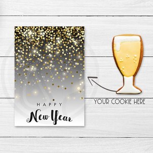 Black Gold New Year's Eve Printable Mini Cookie Cards, New Years ...