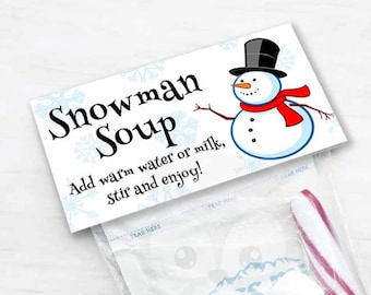 Snowman Soup Printable | Etsy