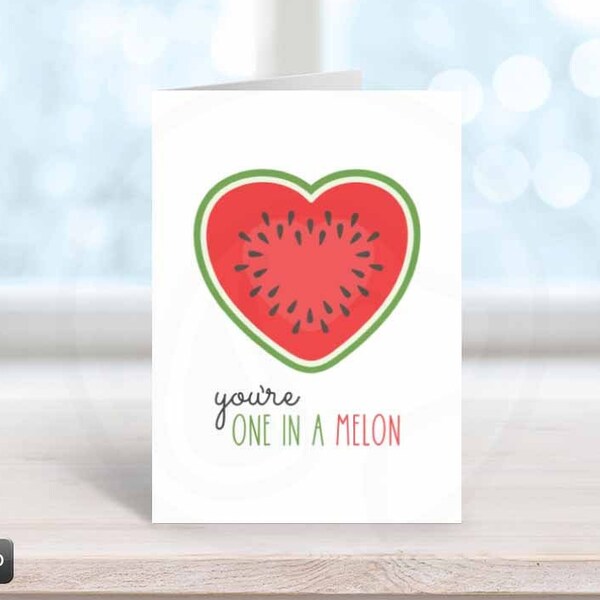 Watermelon Card - Etsy