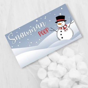 Printable Snowman Poop Treat Bag Toppers Christmas Party - Etsy