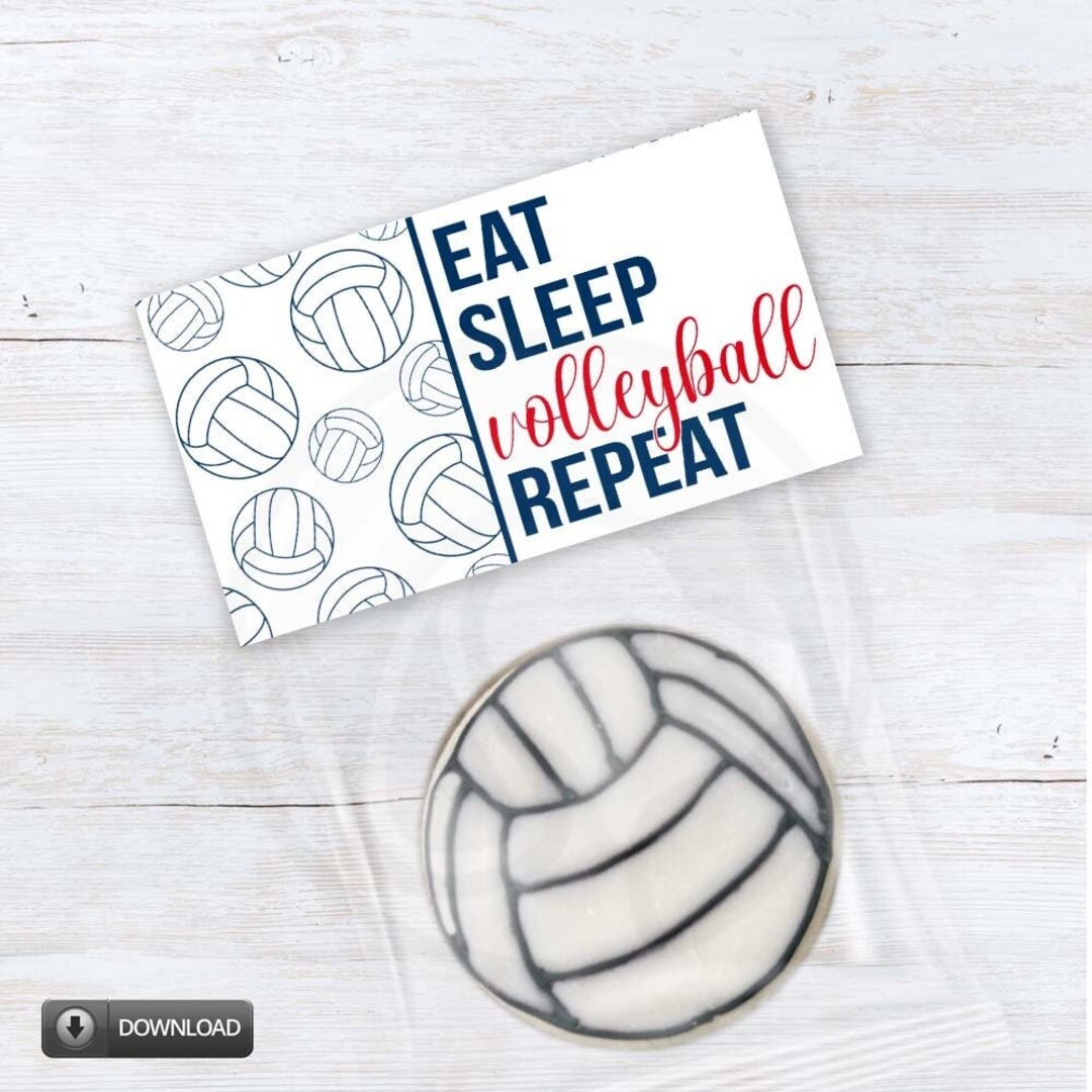 Volleyball Cookie Candy Printable Treat Bag Toppers for Team Coach Mom ...