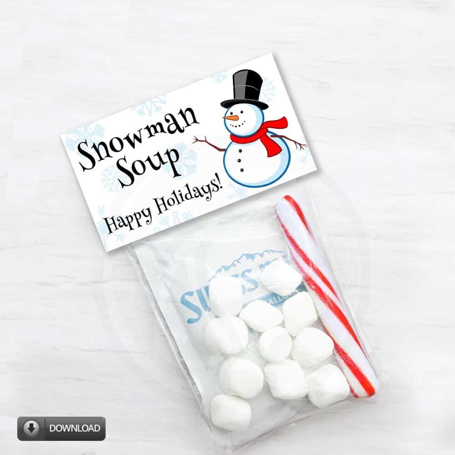 Snowman Soup Bag Toppers for Christmas & Winter Parties Happy | Etsy
