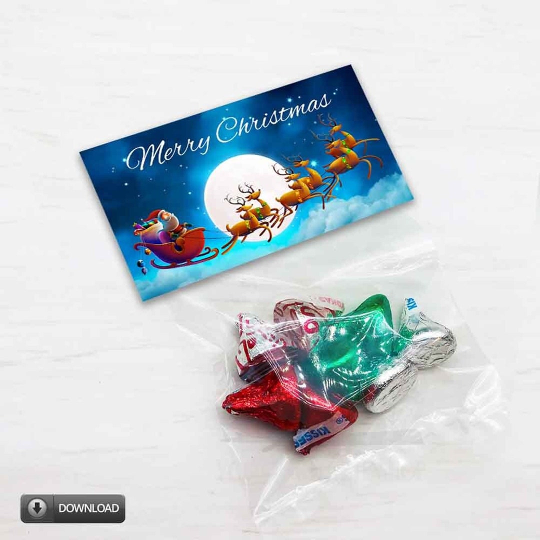 Santa and Reindeer Bag Toppers for Christmas Party, Santa Claus Cookie ...