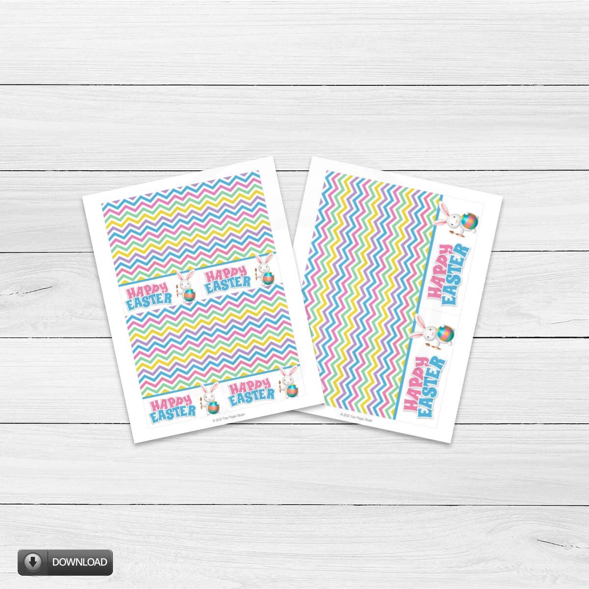 Printable Easter Mini and Large Cookie Cards Easter Bunny | Etsy