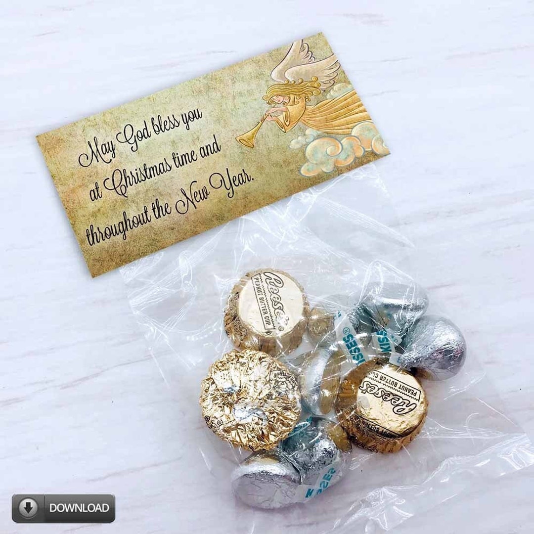 Christmas Angel Treat Bag Toppers, Christmas Blessings Joy to the World ...