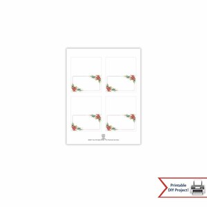 Poinsettia Christmas Place and Tent Cards, Holiday Tent and Food Cards ...