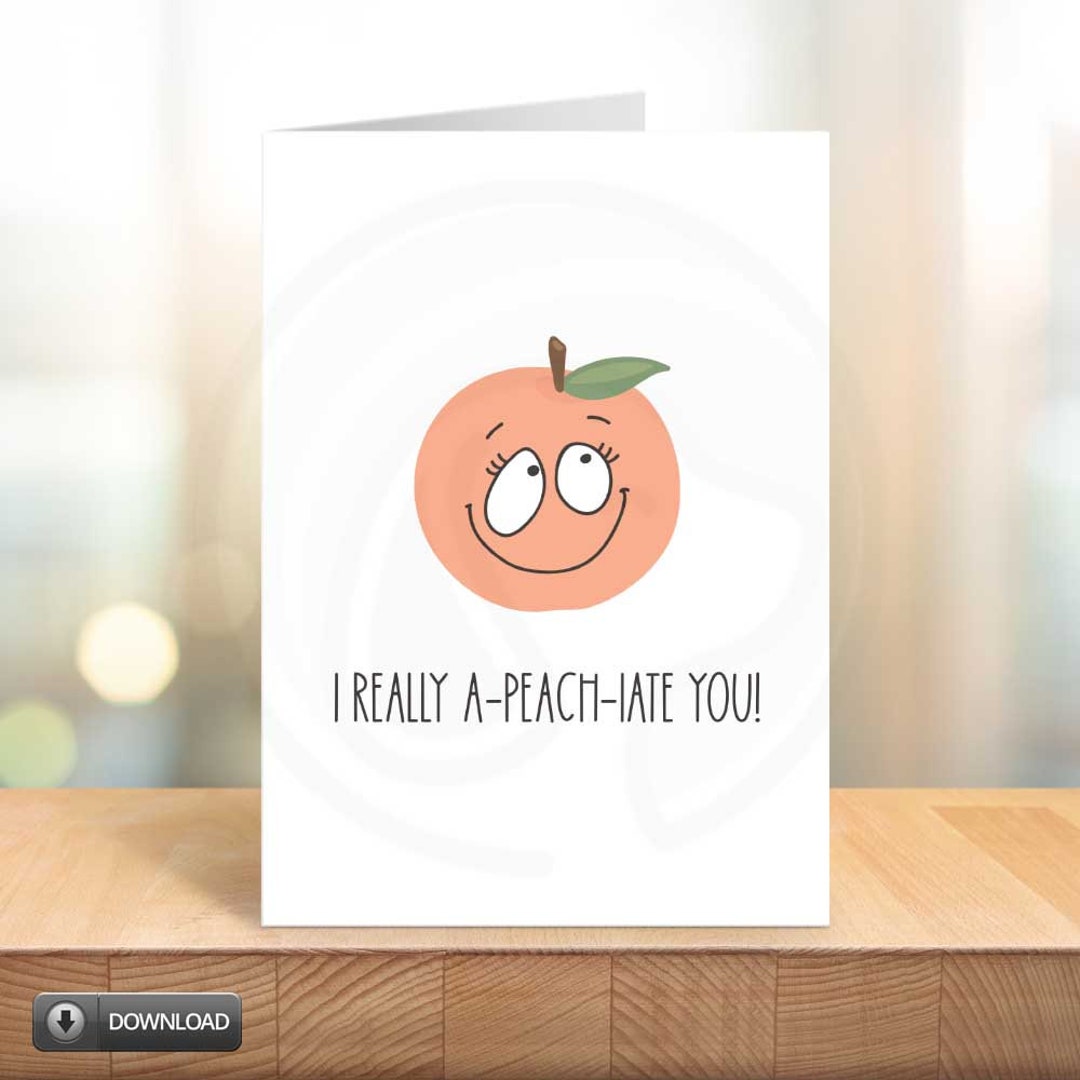 Teacher Appreciation Week Card, Printable Peach Food Pun Thank You Card ...