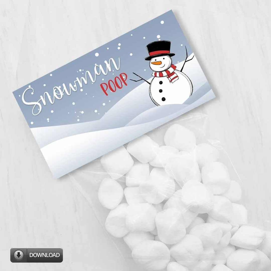 Printable Snowman Poop Treat Bag Toppers Christmas Party - Etsy