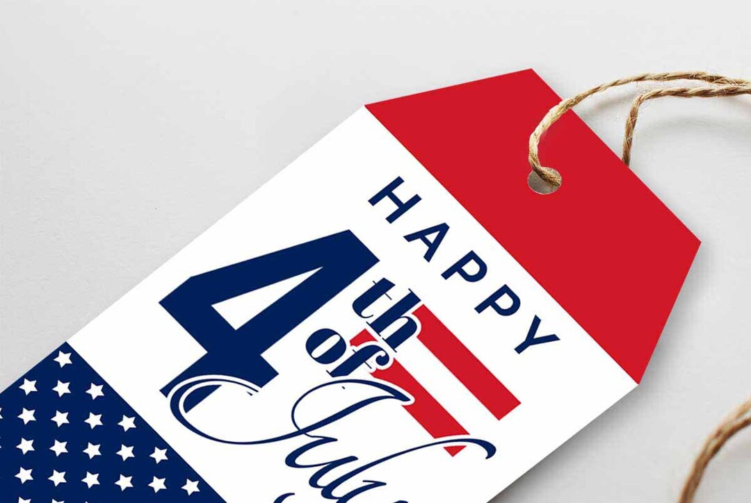 Printable Patriotic Gift Tag for the 4th of July, Red White & Blue ...