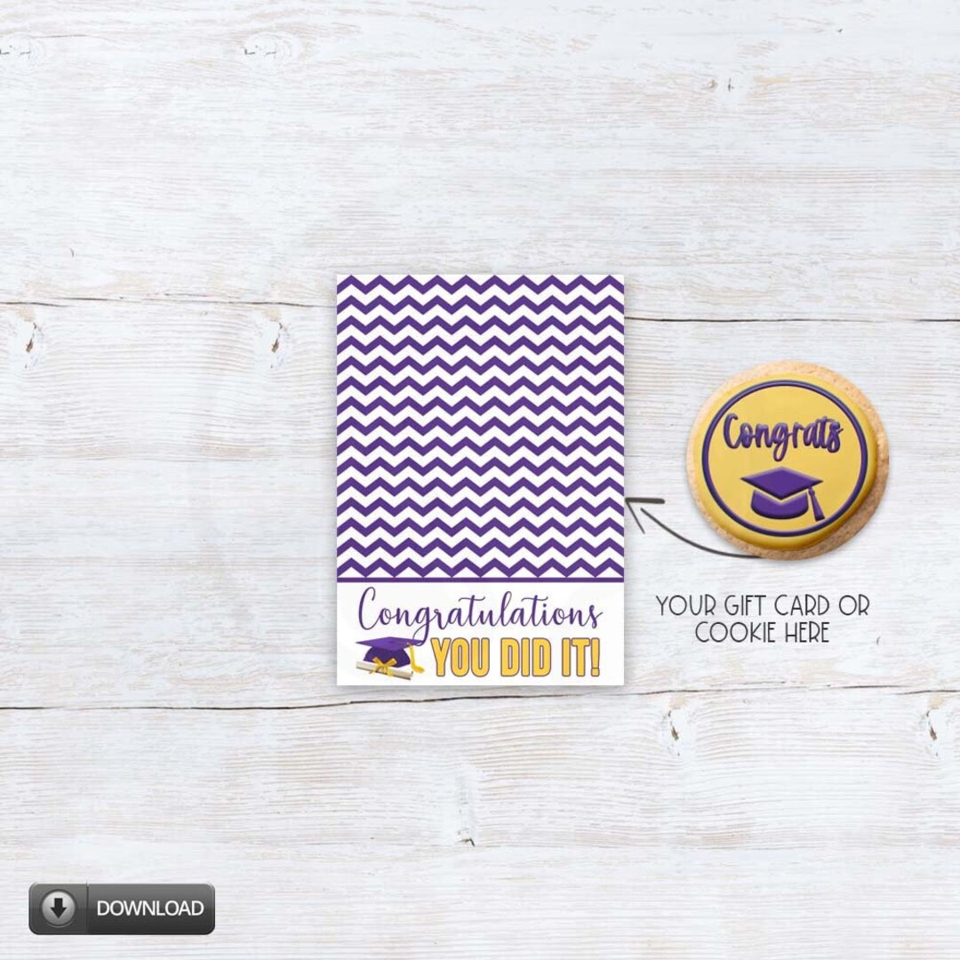 Printable Graduation Mini Cookie Cards, Graduation Gift Card Holder in ...