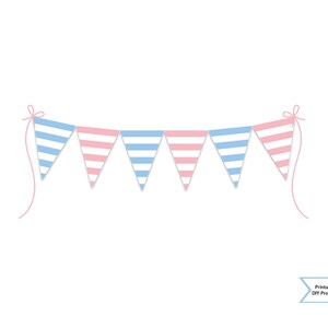Printable Pink and Blue Striped Banner for Baby Showers and - Etsy