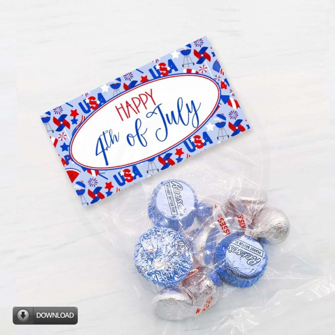 Printable 4th of July Treat Bag Toppers, Patriotic Fourth of July ...