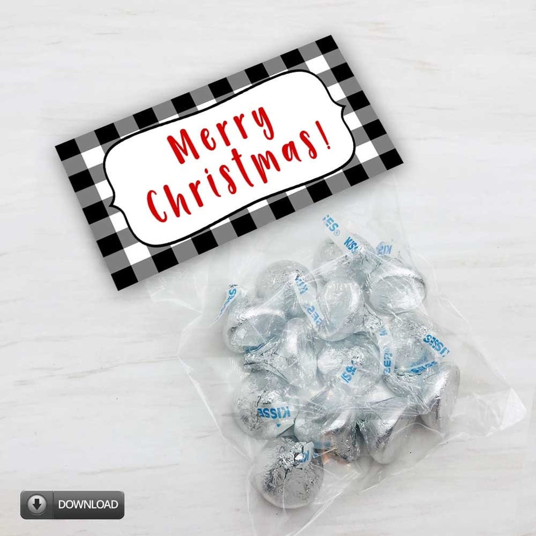 Farmhouse Christmas Buffalo Check Cookie and Favor Bag Toppers ...