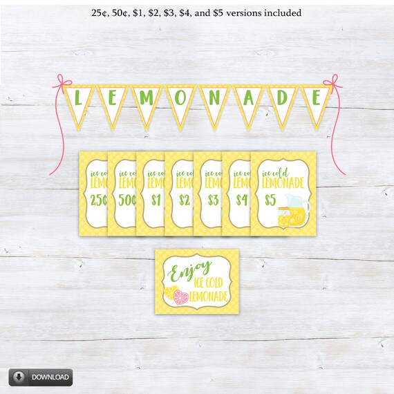 Printable Lemonade Stand Kit for Summer Kids Projects - Etsy