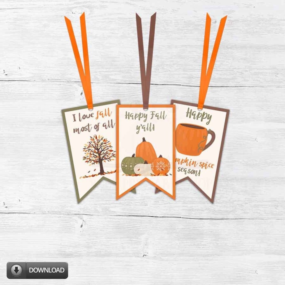 Printable Autumn Gift Tags Fall Pumpkin Spice Autumn - Etsy