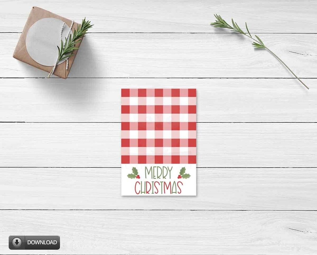 Farmhouse Christmas Cookie Cards, Mini Cookie Card Digital Download ...