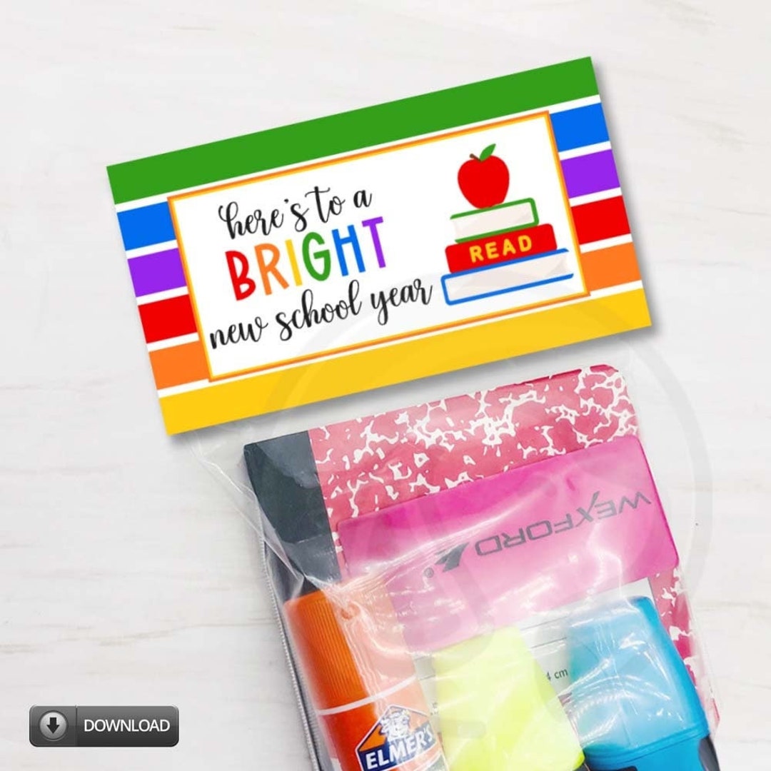 Printable Back to School Bag Toppers, Bright School Year 1st Day Cookie ...