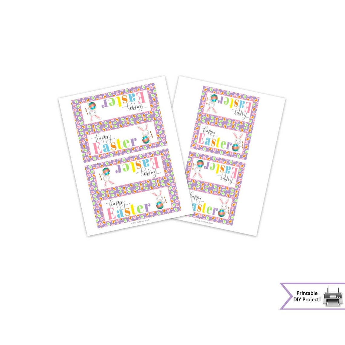Easter Bunny Treat Bag Toppers Printable Easter Candy or - Etsy