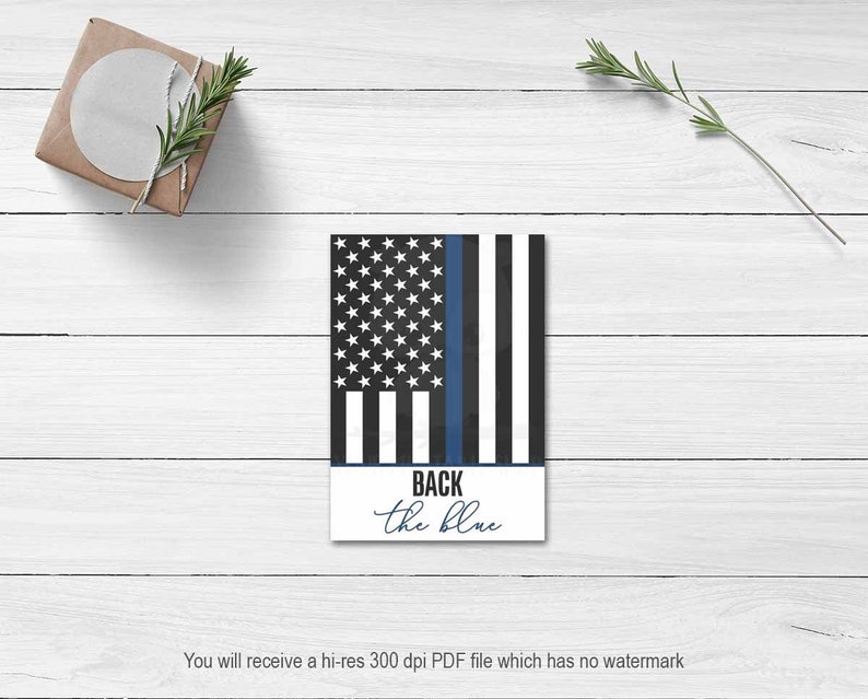 Back the Blue Printable Cookie Card Police Mini Cookie Cards - Etsy